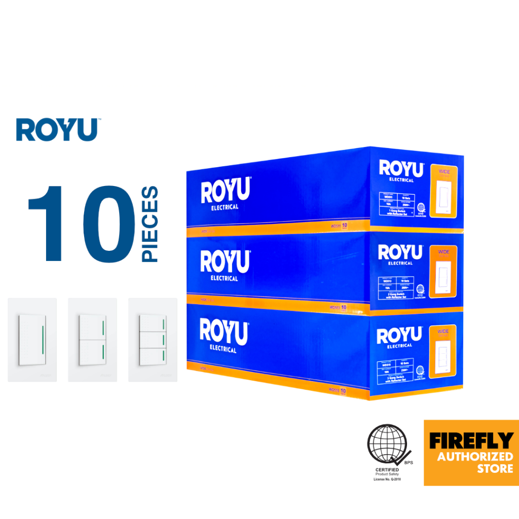 10pcs or 1 Box Royu Wide Series Switch with Reflector Sets | Shopee ...
