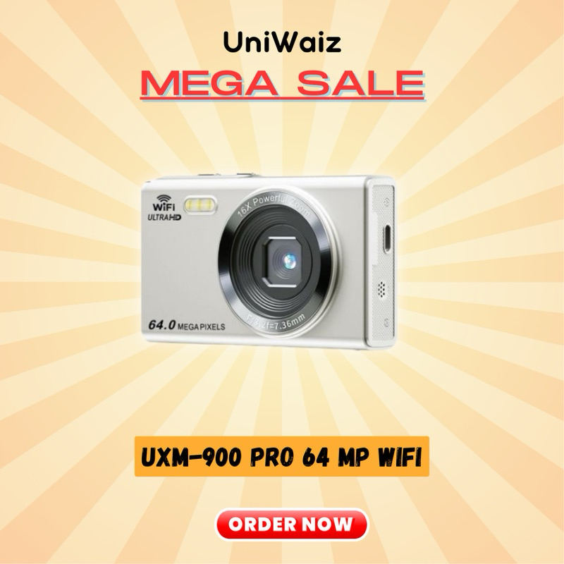 UXM 900 Pro 64MP Wifi UltraHD Digital Camera Portable 16X Digital Zoom ...