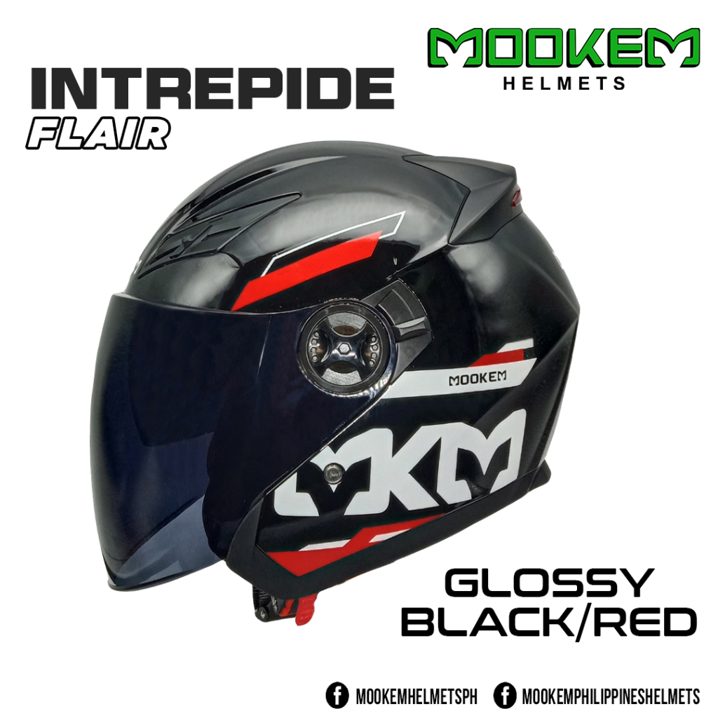 Mookem Half Face Helmet - Z0010 FLAIR - INTREPIDE - Dual Visor | Shopee ...
