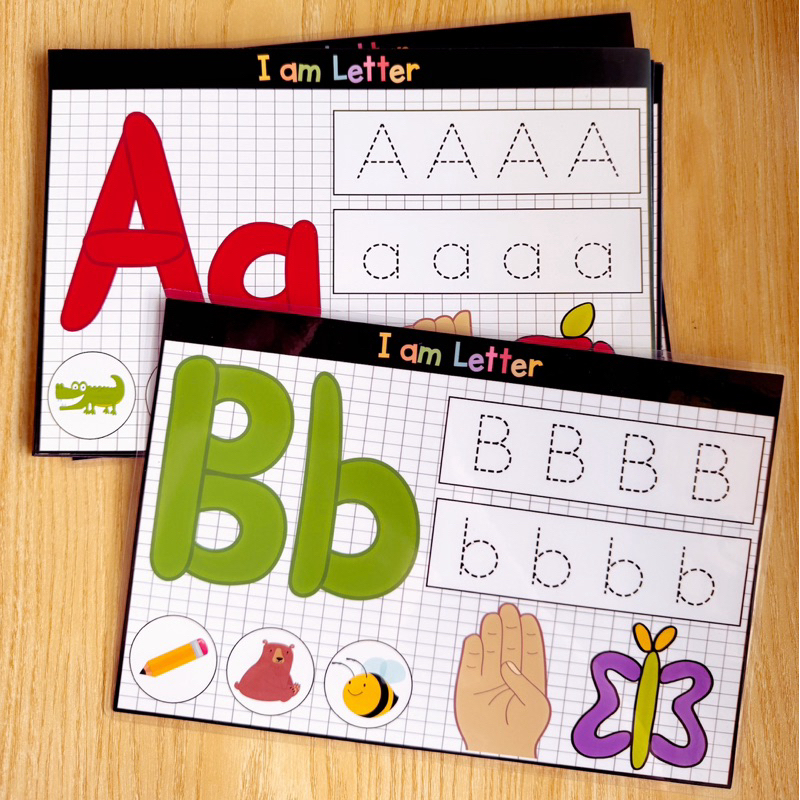 Interactive Alphabet Tracing and Play dough Laminated and Reusable 7x10 ...
