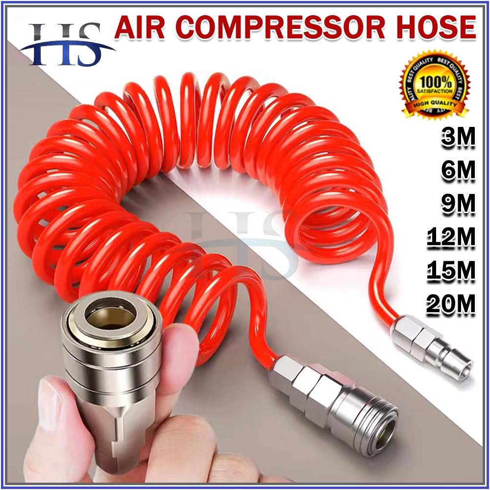HS Polyurethane PU Air Compressor Hose Tube Pneumatic Hose Spring Air ...