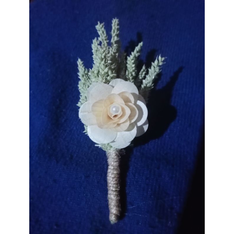 boho chest corsage wooden flower with pin | Shopee Philippines