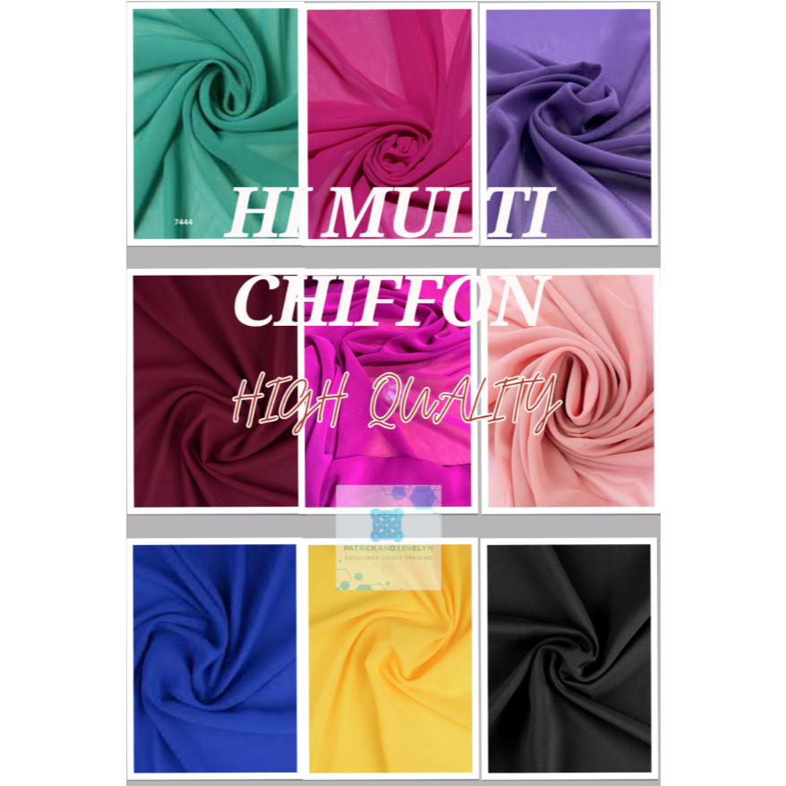 HI MULTI CHIFFON HIGH QUALITY SOLD PER YARD 36INCHES 60WIDTH LIMITED ...