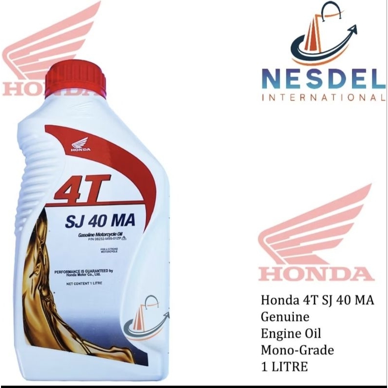Honda Genuine Motorcycle Engine Oil 4T SJ 40 MA Red 1 Litre Manual I Nesdel | Shopee Philippines