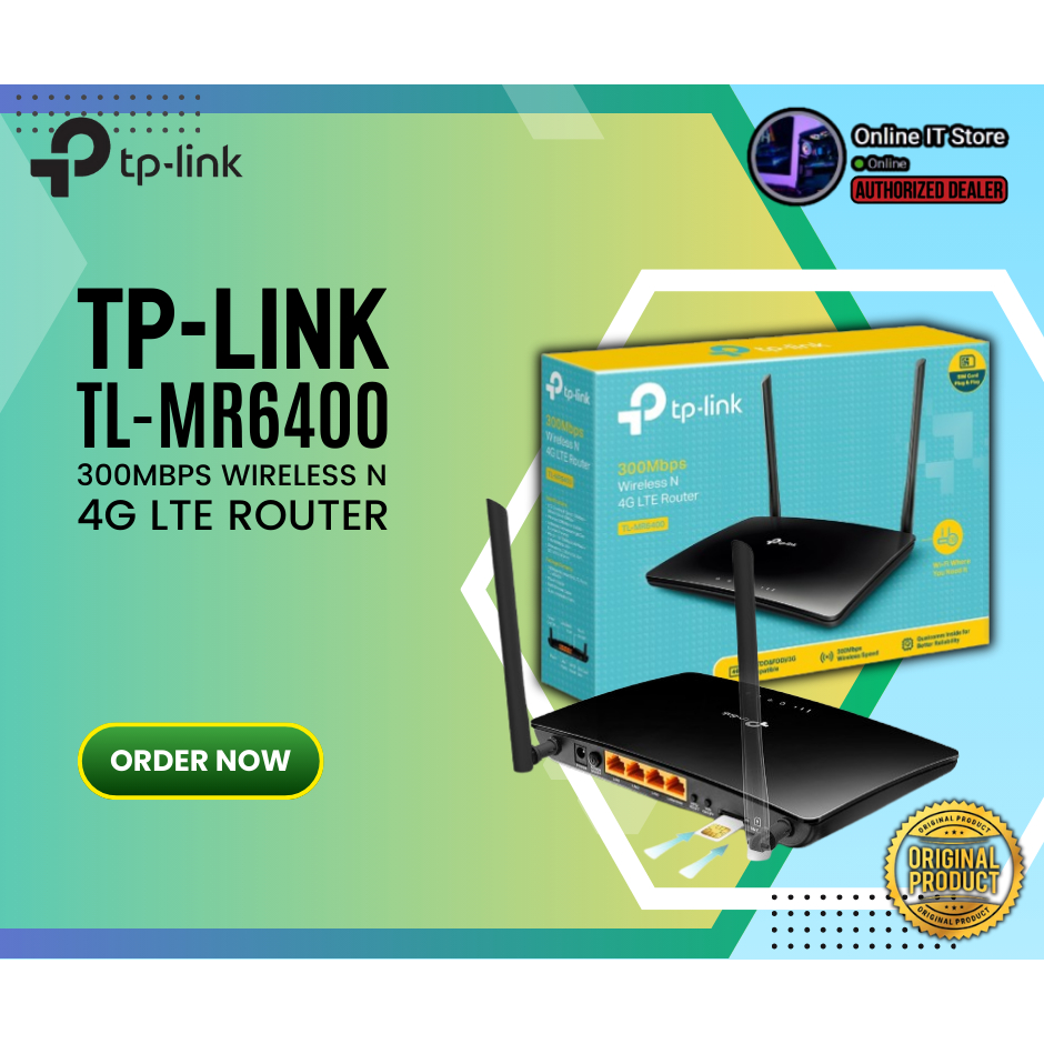 Tp-Link TL-MR6400 300Mbps Wireless N 4G LTE Router | Shopee Philippines