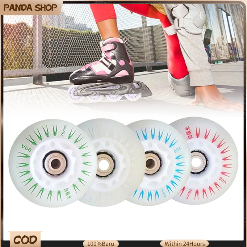 90A LED Inline Skates Wheels 80mm Multicolors Flash Inline Skate Wheels ...
