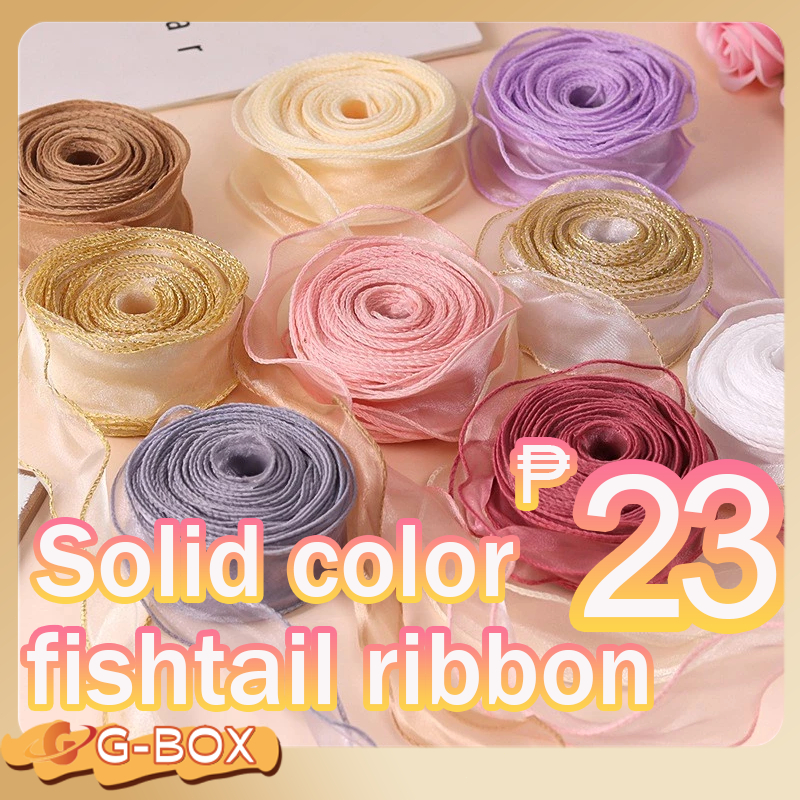 4cm/9m Plain Fishtail Ribbon Yarn With Wavy Edge Wrap Flower Gift ...