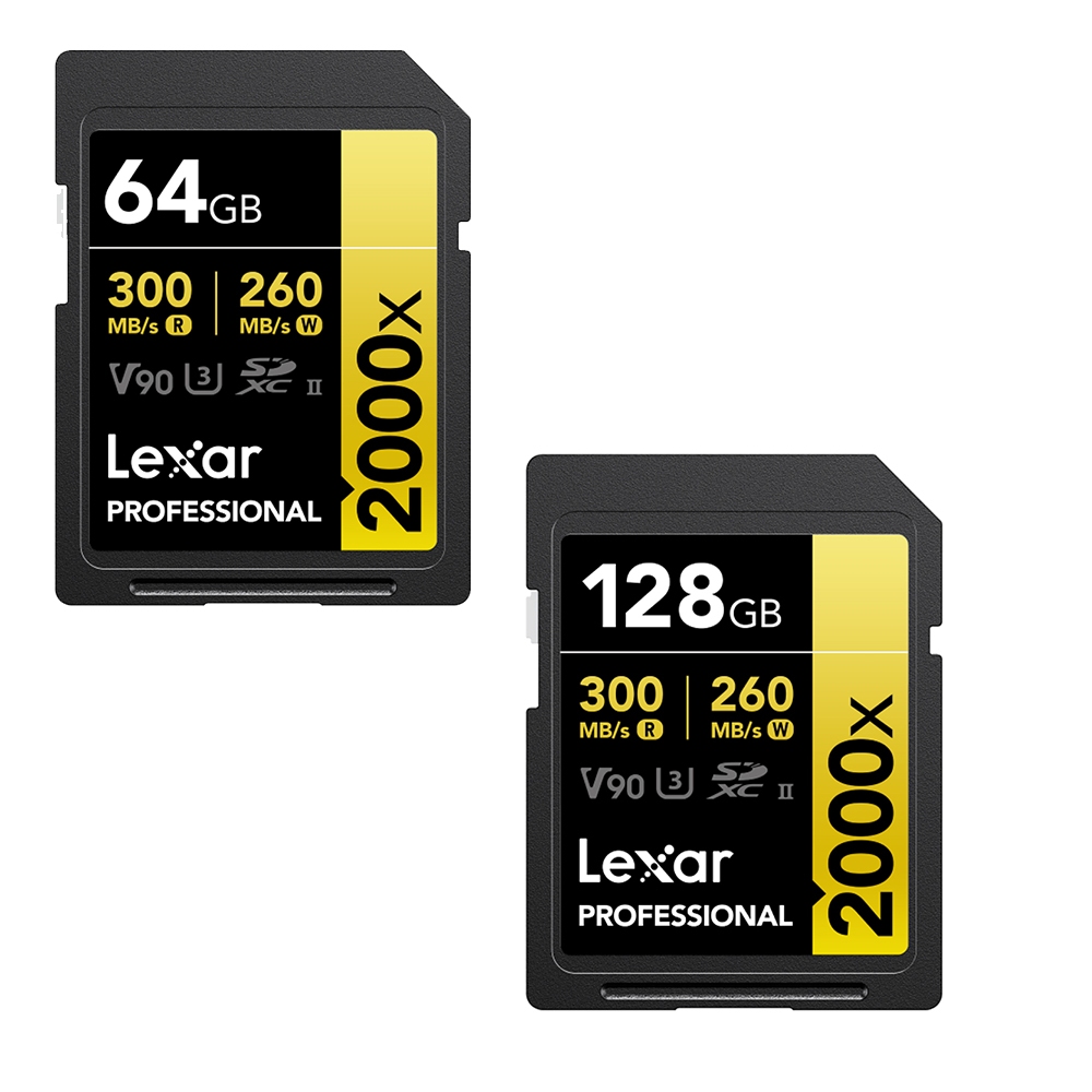 Lexar Professional 128GB 64GB SDXC 2000x U3 V90 C10 UHS-II 8K Video ...