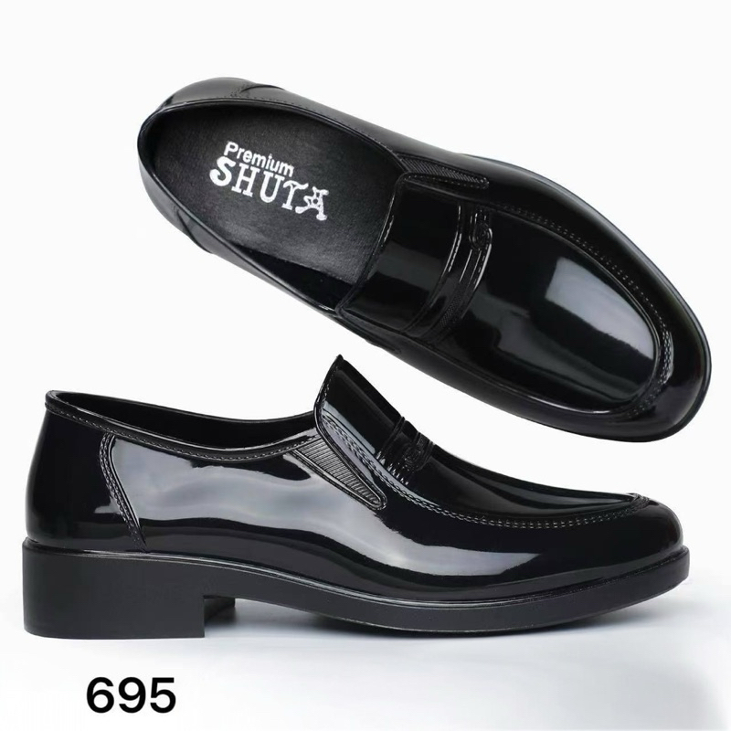 SHUTA Premium Black Shoes For Men's Worker Office And School | Shopee ...