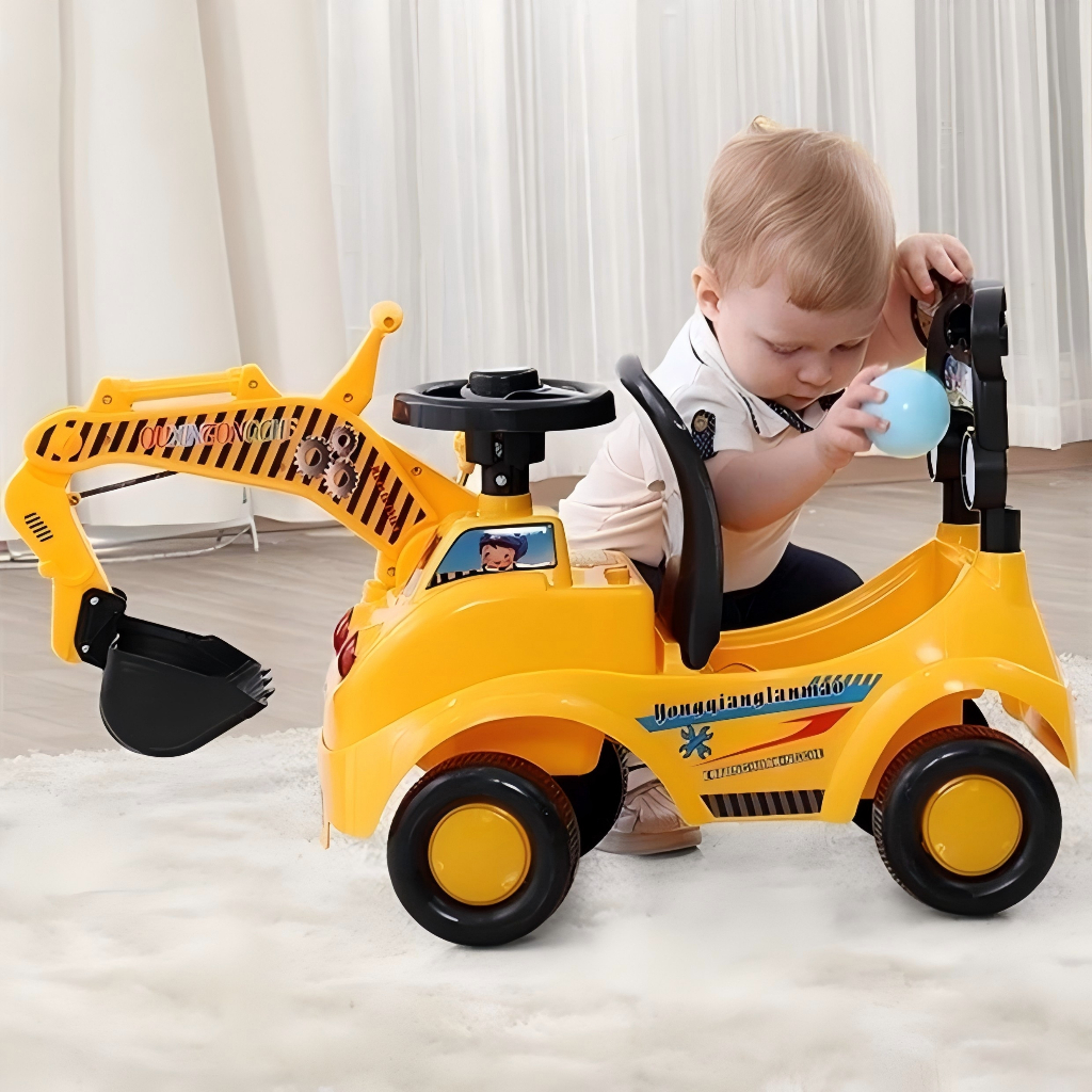 Children's Excavator Can Sit And Ride With Light And Music Twisting Car ...