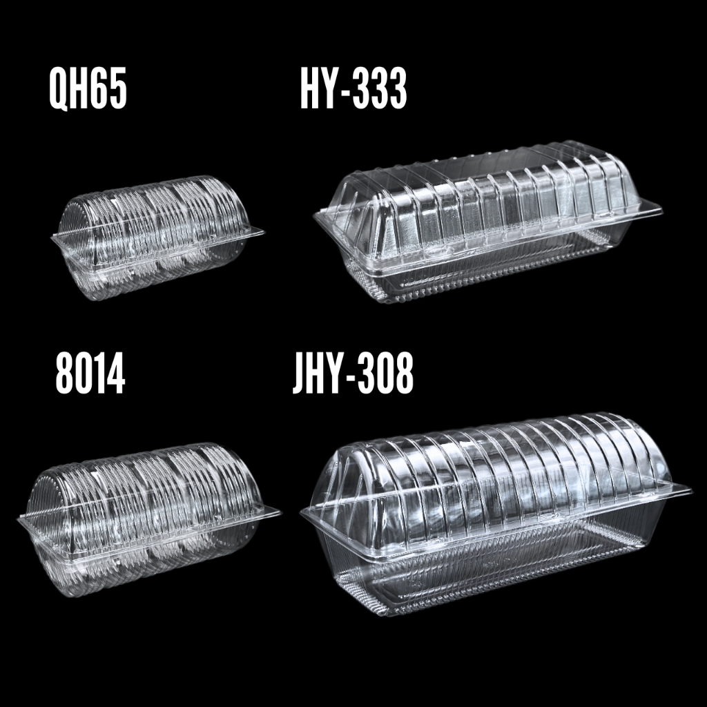 20pcs Loaf Swiss Roll Clear Plastic Clamshell Container Cake Pastry ...