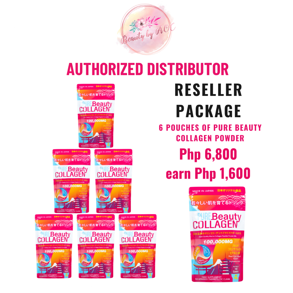Reseller Package: 6 Pouches Pure Beauty Collagen Powder | Shopee ...