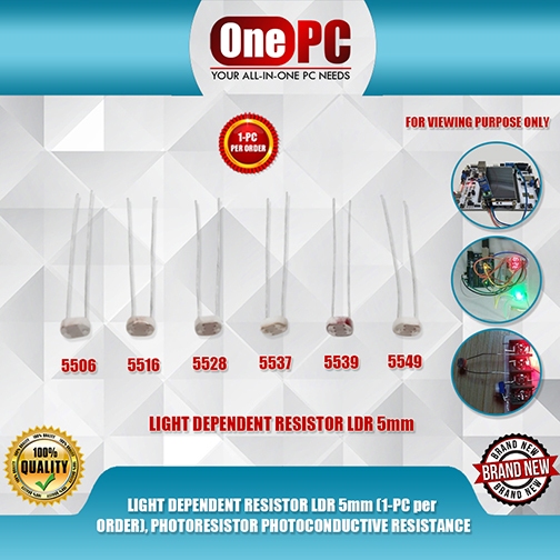 ONE PC LIGHT DEPENDENT RESISTOR LDR 5mm (1-PC per ORDER), PHOTORESISTOR ...