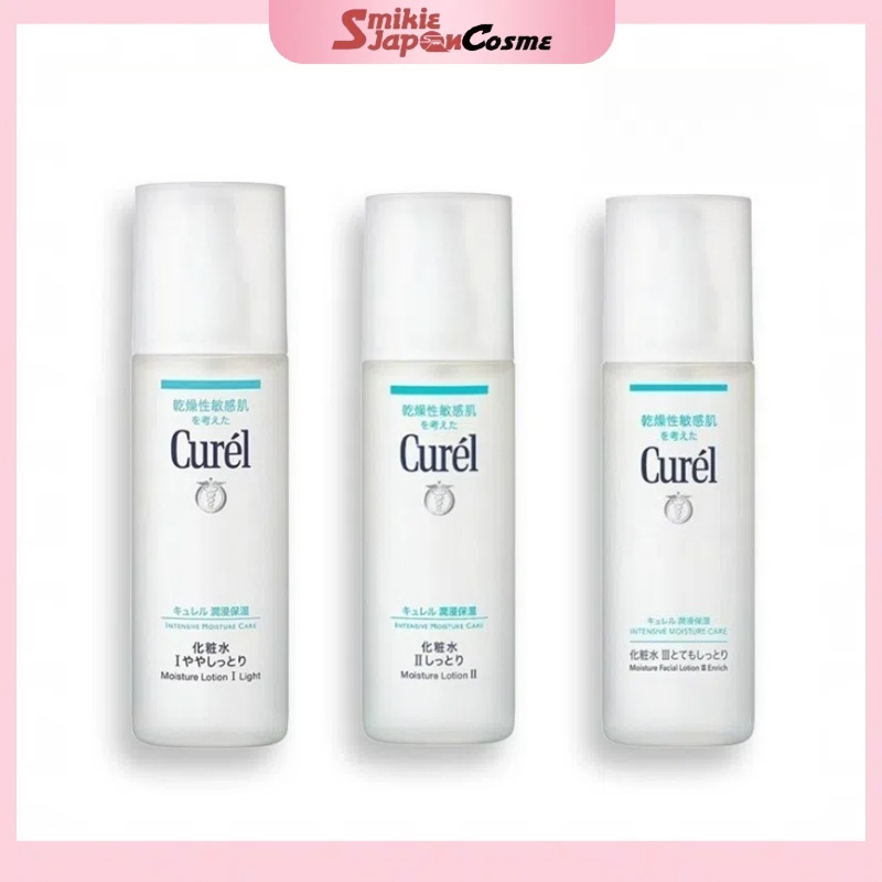 Curel Intensive Moisture Lotion I II III Light / Moist / Enrich 150ml Moisturizing Toner ...