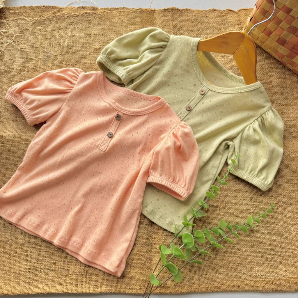 PP Apparel Kids Puff Sleeve & Leggings Girls Ribbed Knitted Terno Comfy ...