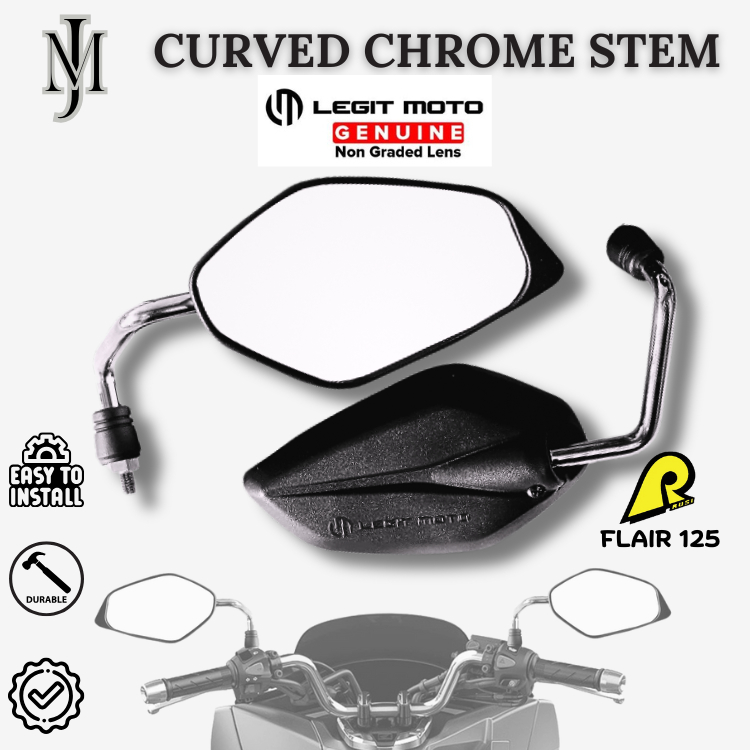 RUSI FLAIR 125 JM LEGITMOTO Special Edition Curved Chrome Stem Side ...