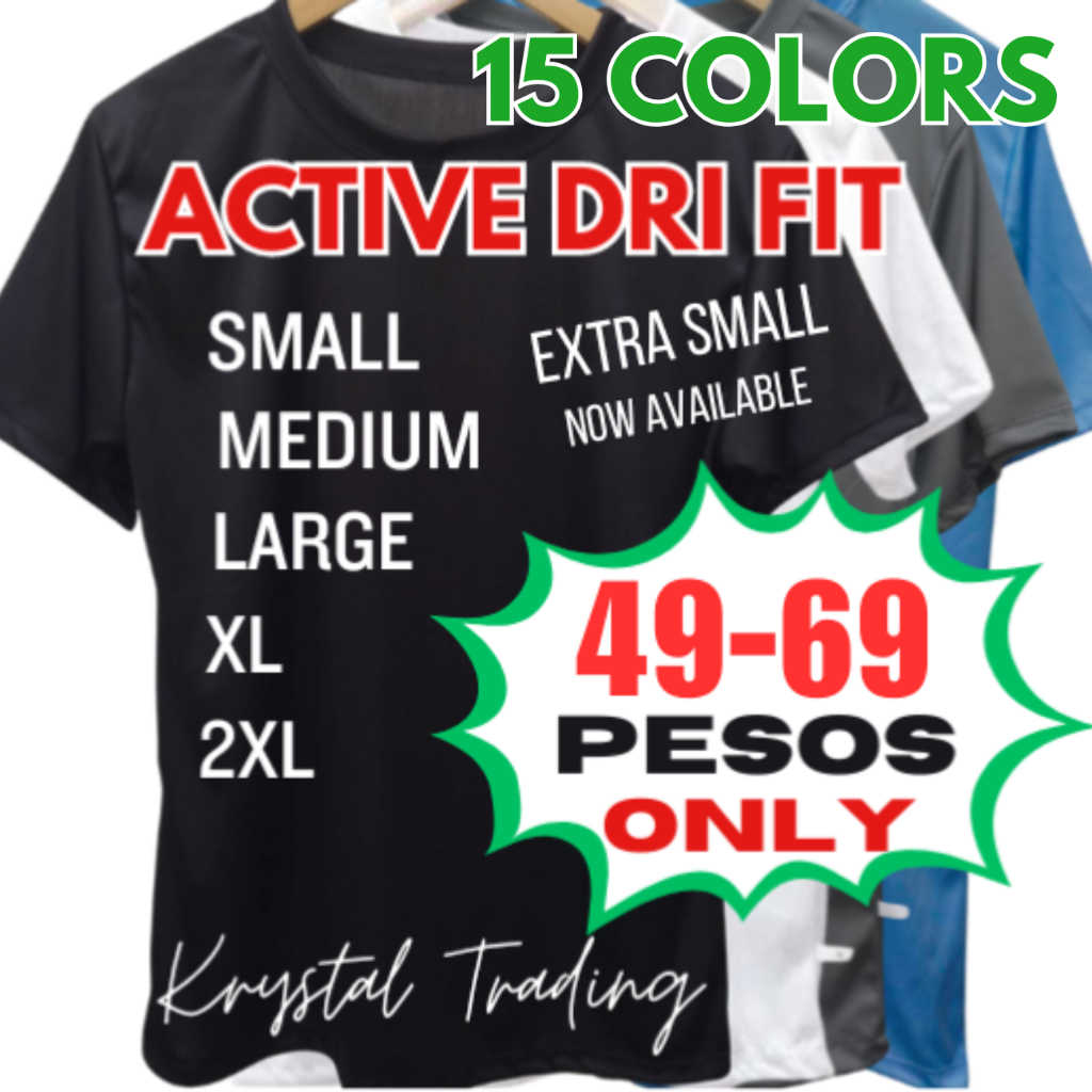 Active Dri Tshirt White Active Dry T-shirt Round Neck Drifit Black ...
