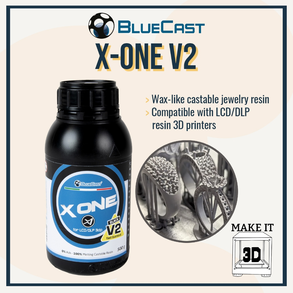 BlueCast 500g Castable Jewelry 3D Printing Resin BlueCast X-One V2,X10 DLP/SLA X-Nova for 3D ...