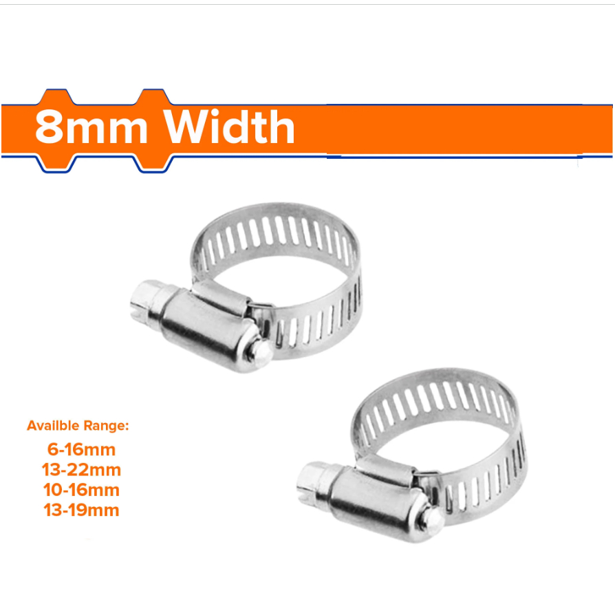 BUILDMATE Wadfow 8MM American Type Hose Clamp 6-16mm to 13-19mm Band ...