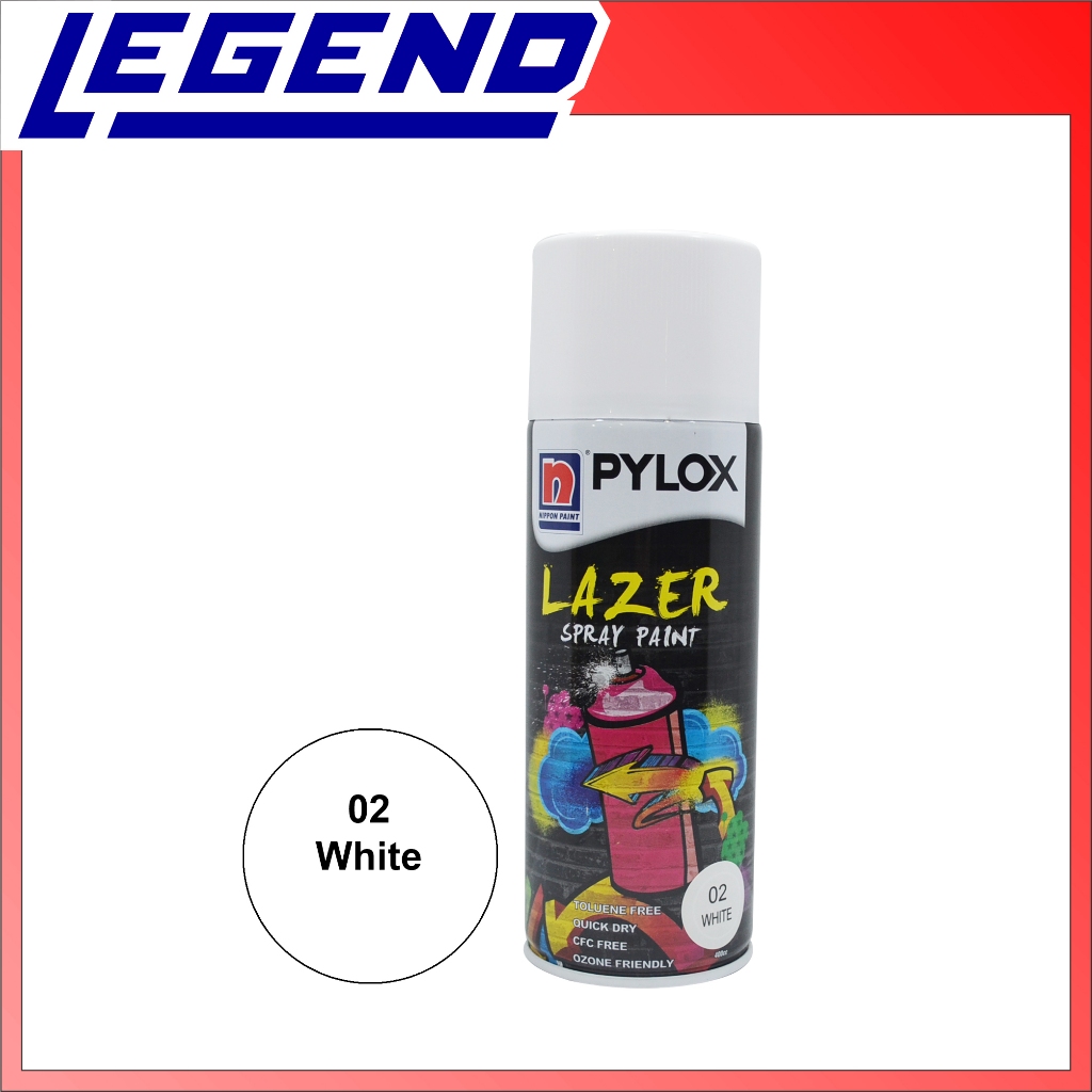Nippon Pylox Lazer Spray Paint white 400c.c (02) | Shopee Philippines