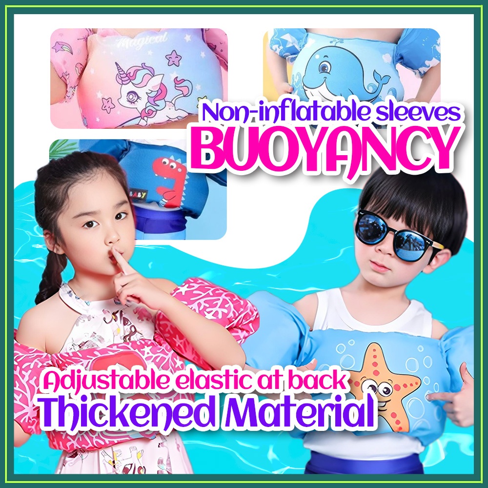 Kids life jacket salbabida floaters swimming arm loop floating object ...