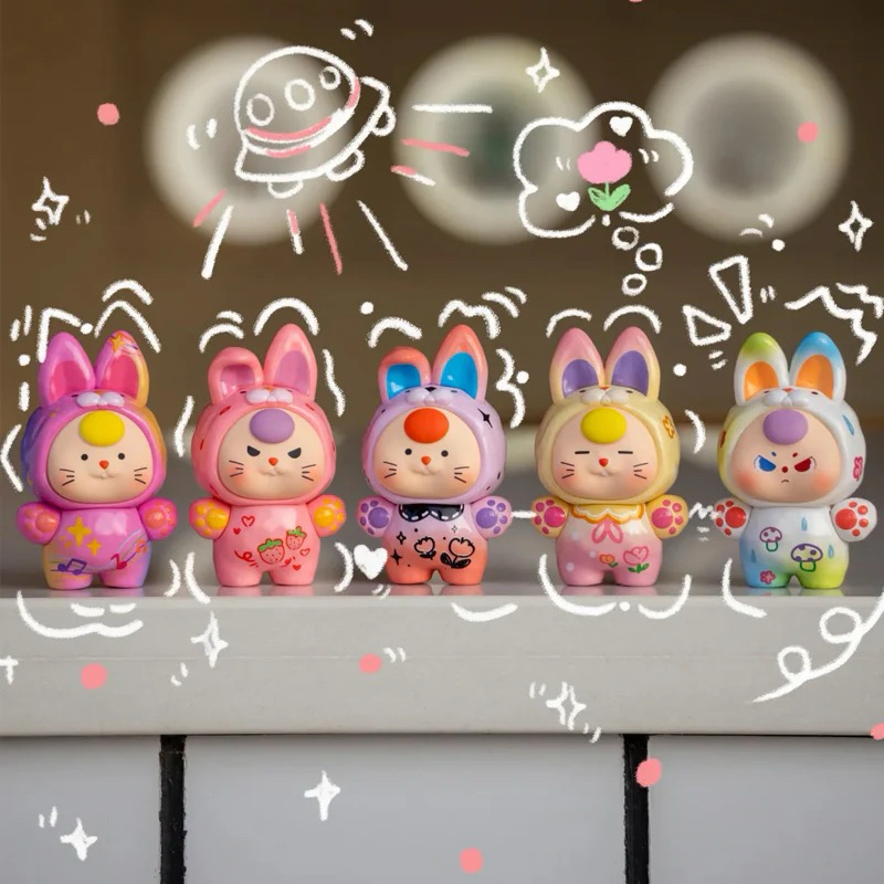 [PurpleBoxGiftShop] Genuine Baby Three Dopamine Rabbit Cute Series Bean ...