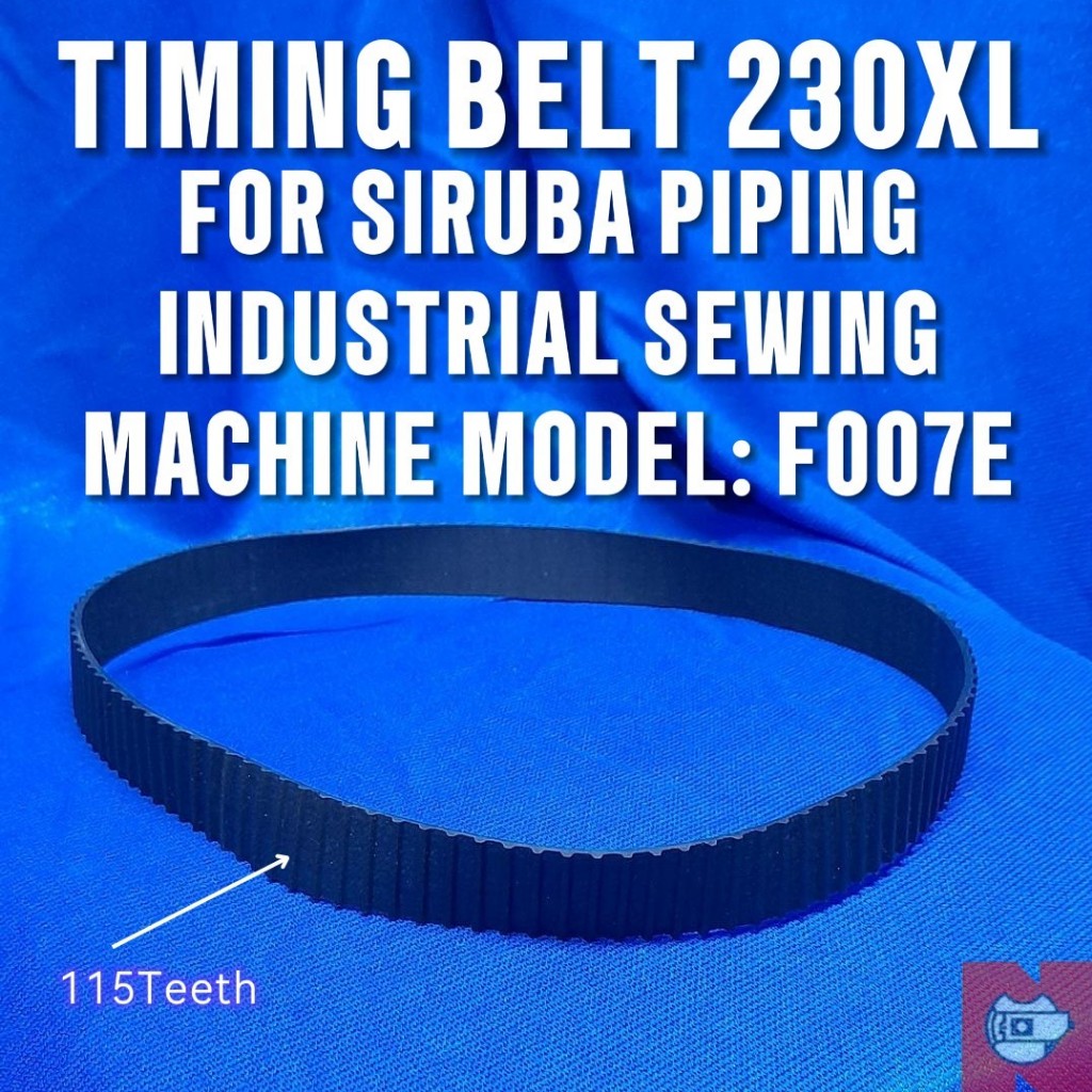 TIMING BELT 230XL FOR INDUSTRIAL SEWING MACHINE SIRUBA MODEL: F007E ...