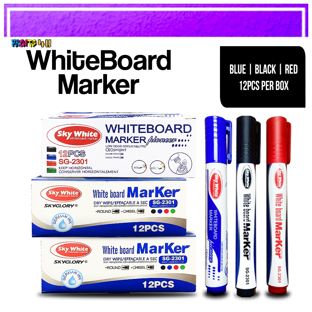 1 - Box Whiteboard Marker (Red / Blue / Black) - 12pcs | Shopee Philippines
