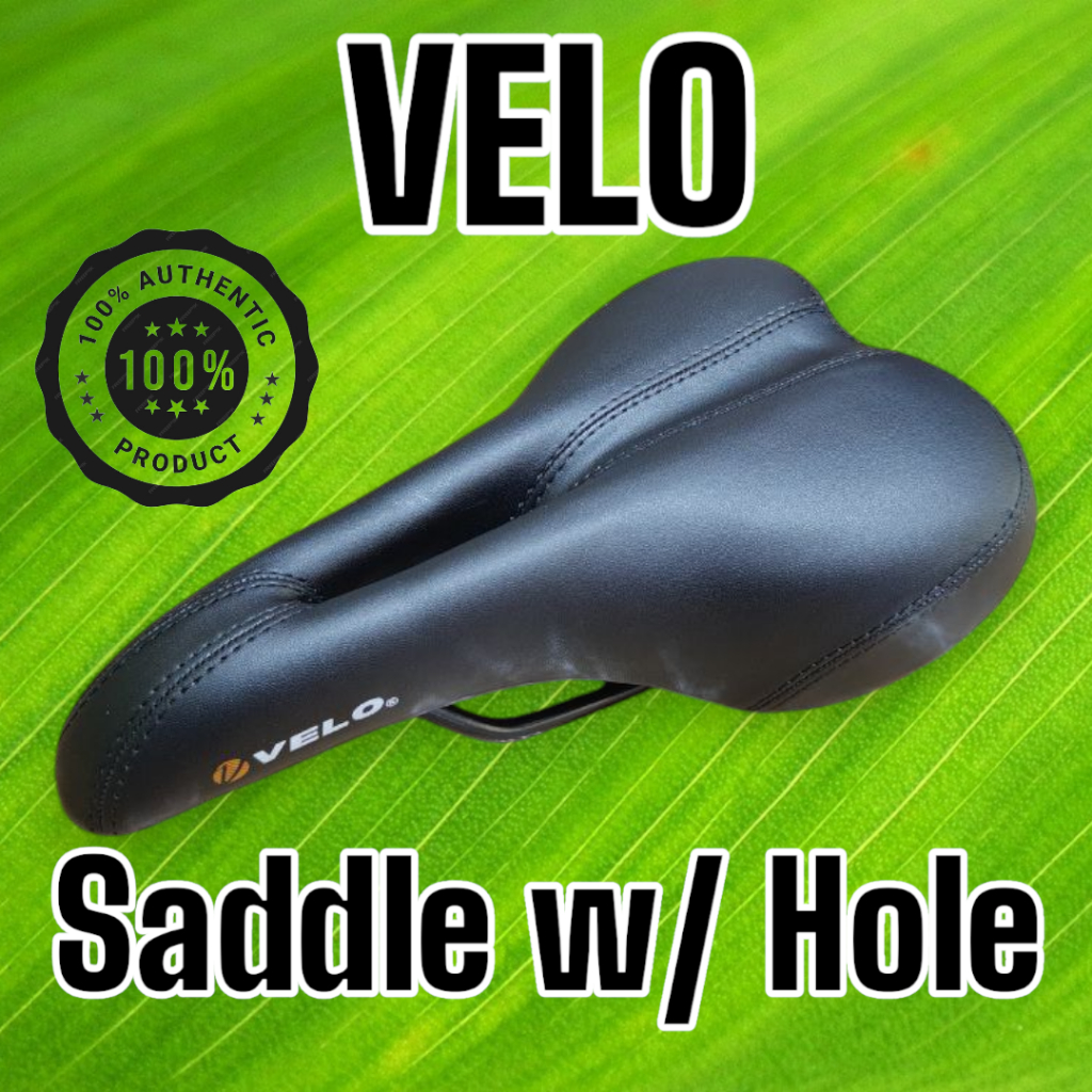 VELO Bike Saddle for MTB Seat With Hole PU Leather Road Universal ...