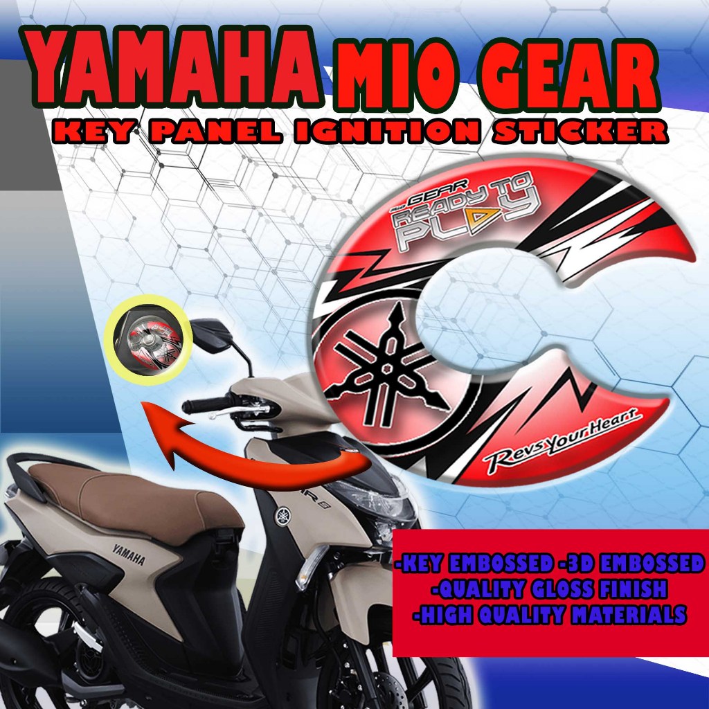 YAMAHA MIO GEAR KEY PANEL IGNITION EMBOSSED/ MIO GEAR KEY PANEL ...