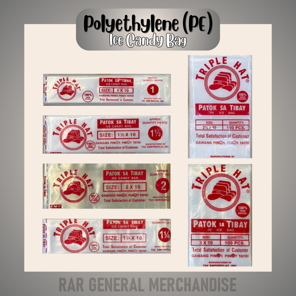 PE Ice Candy Bags (Patok) – Available in Various Sizes [100 Pcs ...