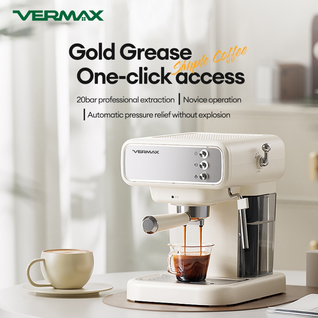 Vermax Coffee Maker Espresso Machine W Milk Frother Cappuccino 15Bar ...