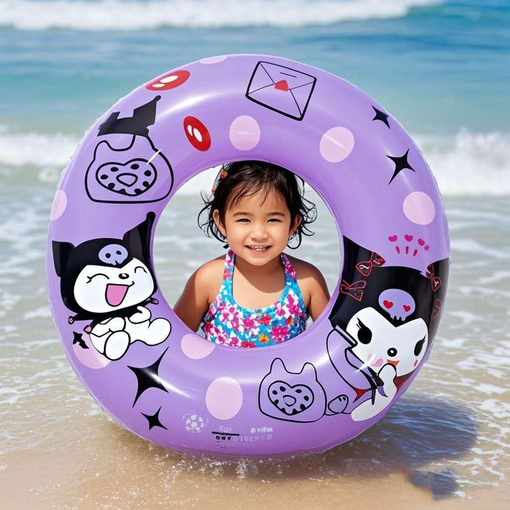 Kuromi cartoon inflatable swimming ring lifebuoy armpit swimming ring ...
