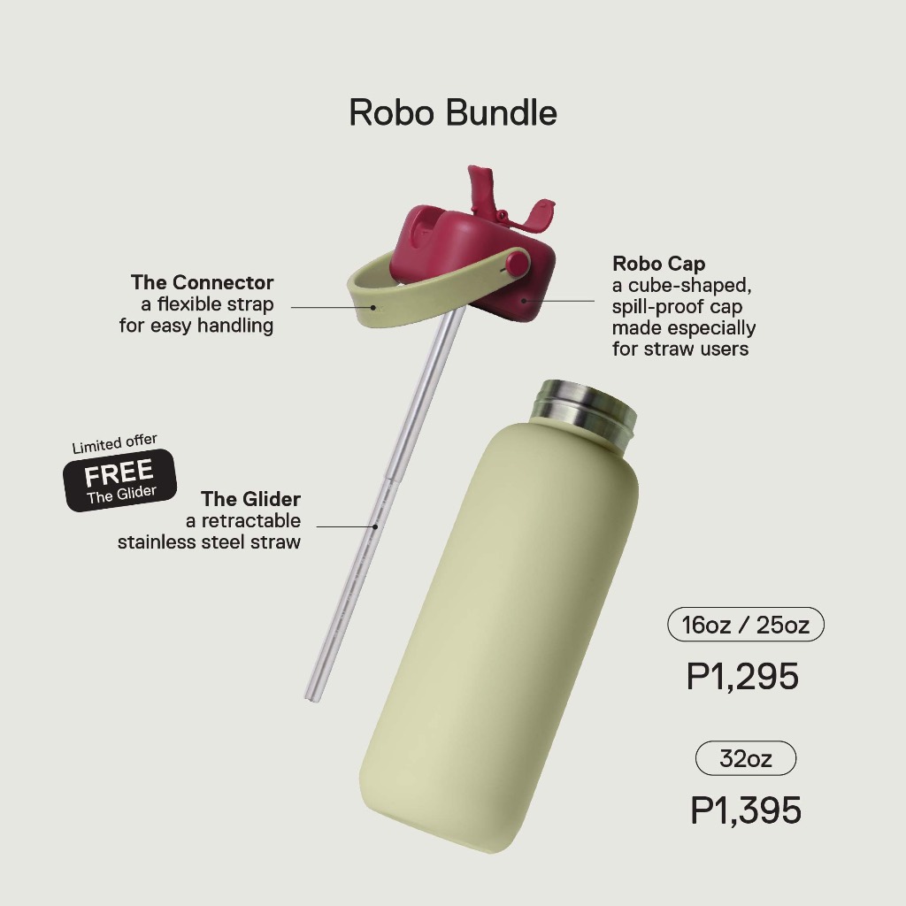 Sunnies Flask Robo Cap The Connector (Detachable Silicone Strap Handle ...