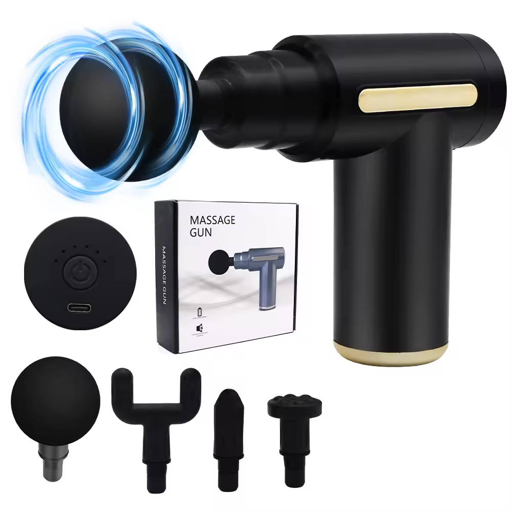 Professional Massager Gun Vibrating Quiet Electric Fascial Gun with 6 ...