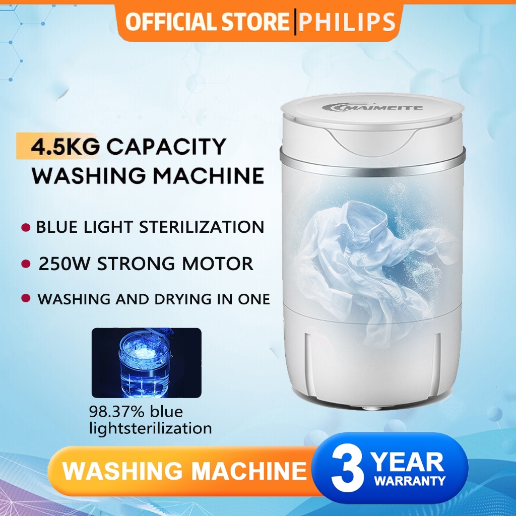Philips Mini Portable Washing Machine With Dryer Automatic Blue Light ...