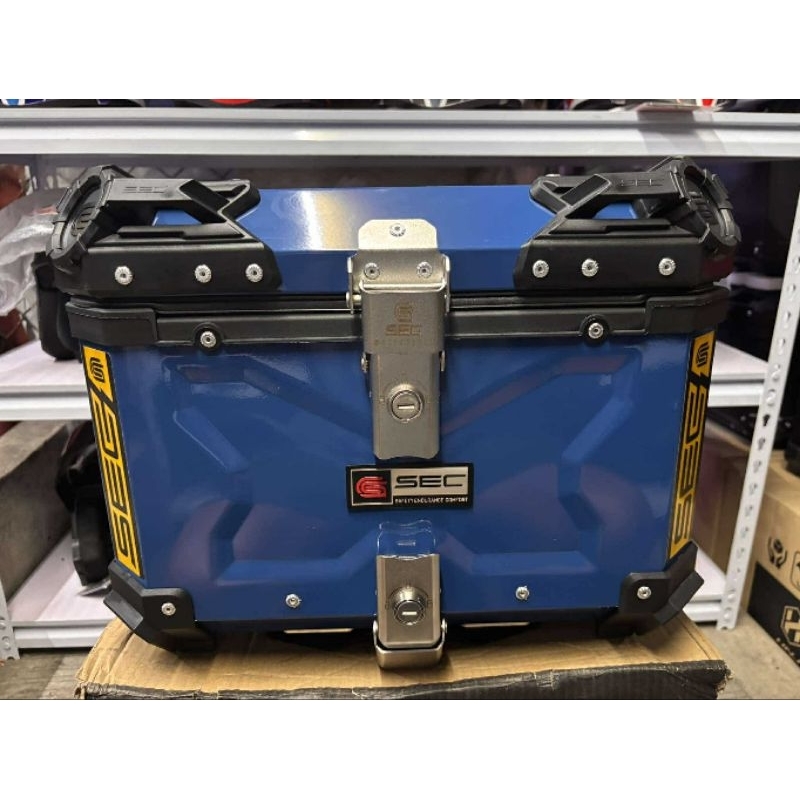 Big Sale Sec Alloy BLUE & RED Top box 45 Liters with Backrest | Shopee ...