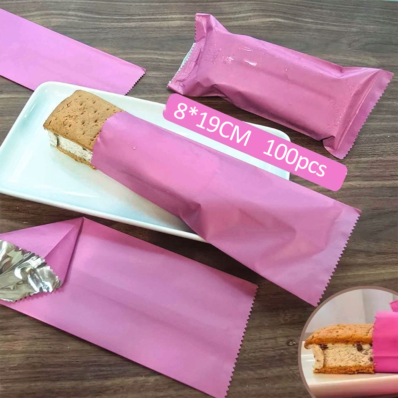 100pcs 8*19cm Food Grade Ice Cream Wrapper Purple Cover Popsicle ...