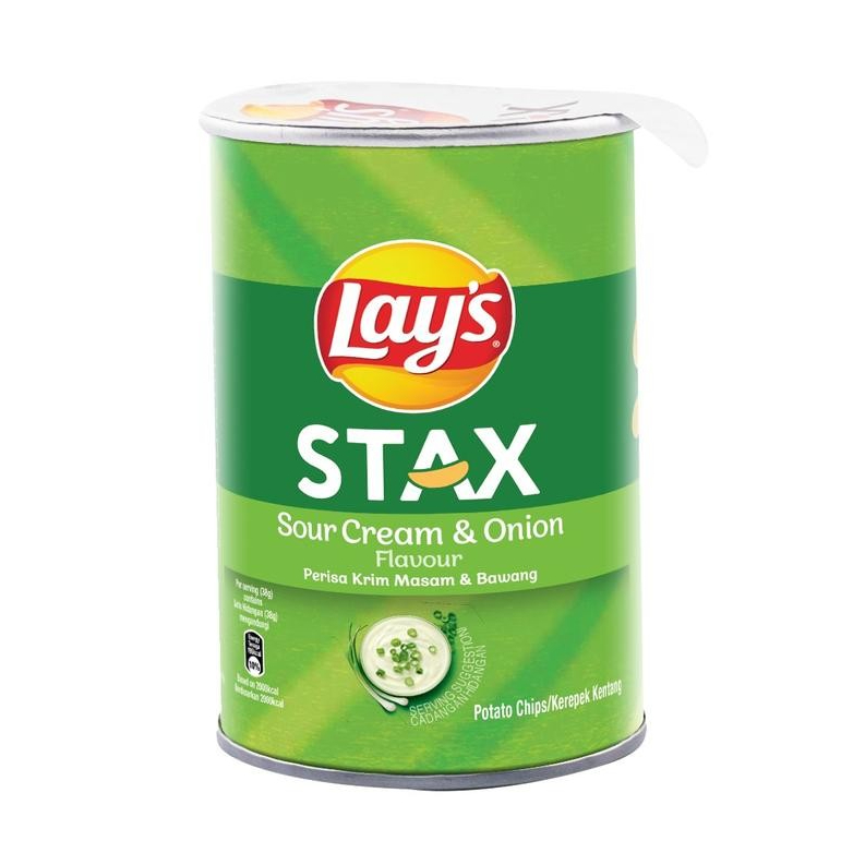 Lays Stax Potato Chips Sour Cream & Onion Flavour 38g | Shopee Philippines