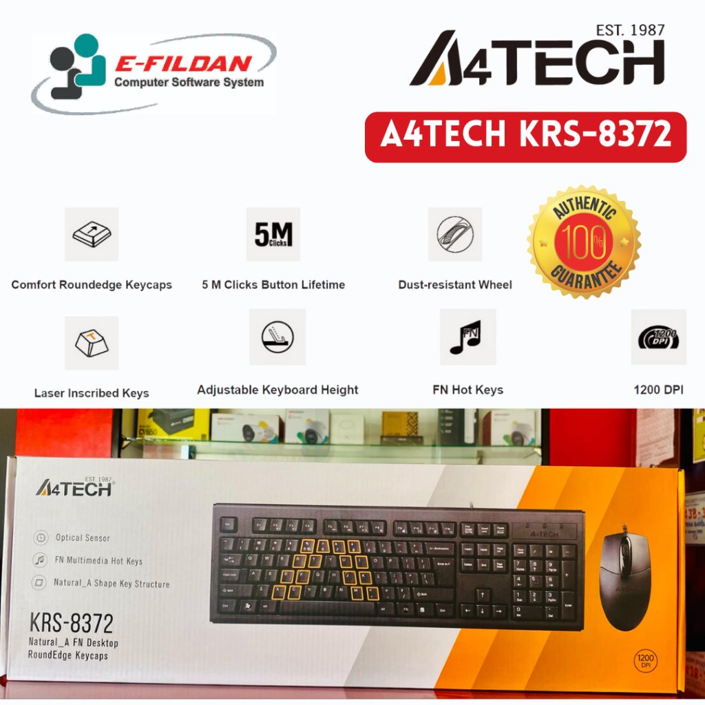 A4Tech KRS-8372 USB Keyboard and Mouse Combo Kit | Shopee Philippines