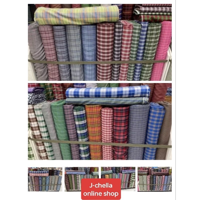 (BATCH 2) MULTI COLORED CHECKERED FABRICS, 60"WIDTH INCHES. (SOLD FOR ...