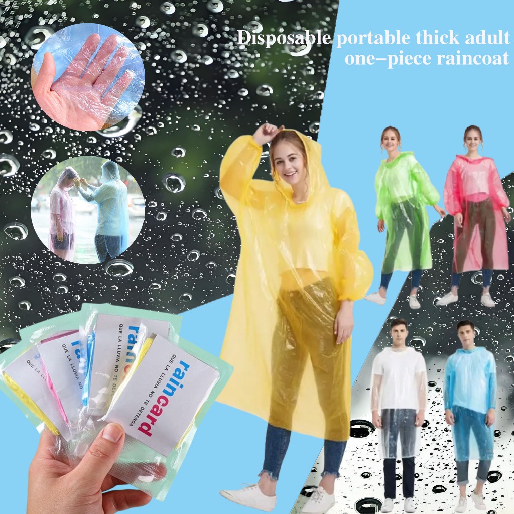 Card Raincoat Disposable Portable Raincoat Whole Body Rain Cover ...