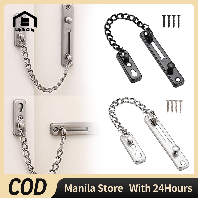 304 Stainless Stee with Anti Theft Chain Spring Lock Hardware Door Lock ...
