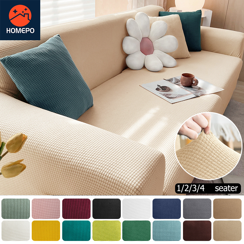 COD⭐Thick elastic universal sofa cover stretchable l shape 1 2 3 4 ...