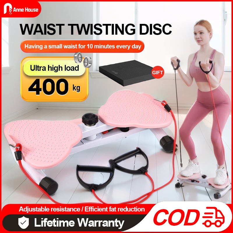 Waist Twister Disk Fitness Gym Exercise Equipment Shaper Twister Disk with Rope Handles Trainer ...