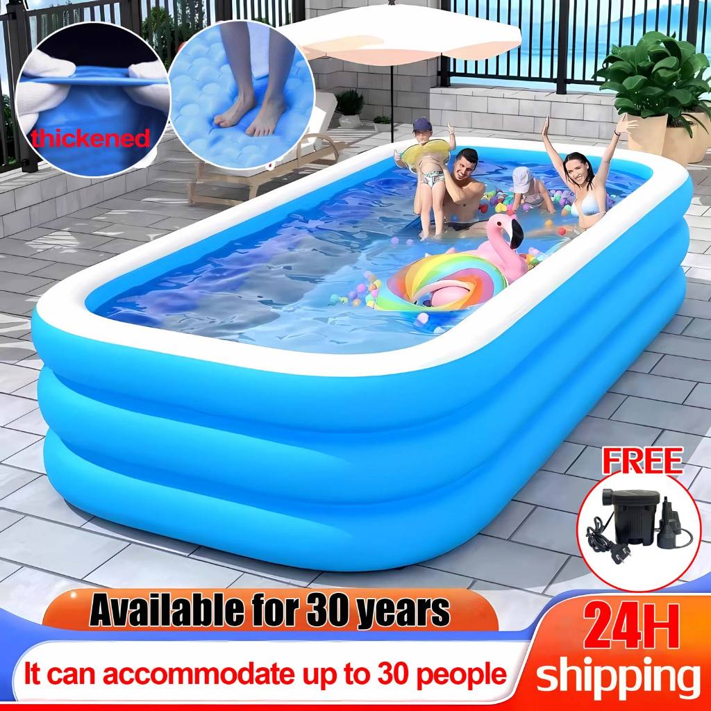 1.2M/2.1M/3.05M/Inflatable Swimming Pool for Kids With Free Pump For ...