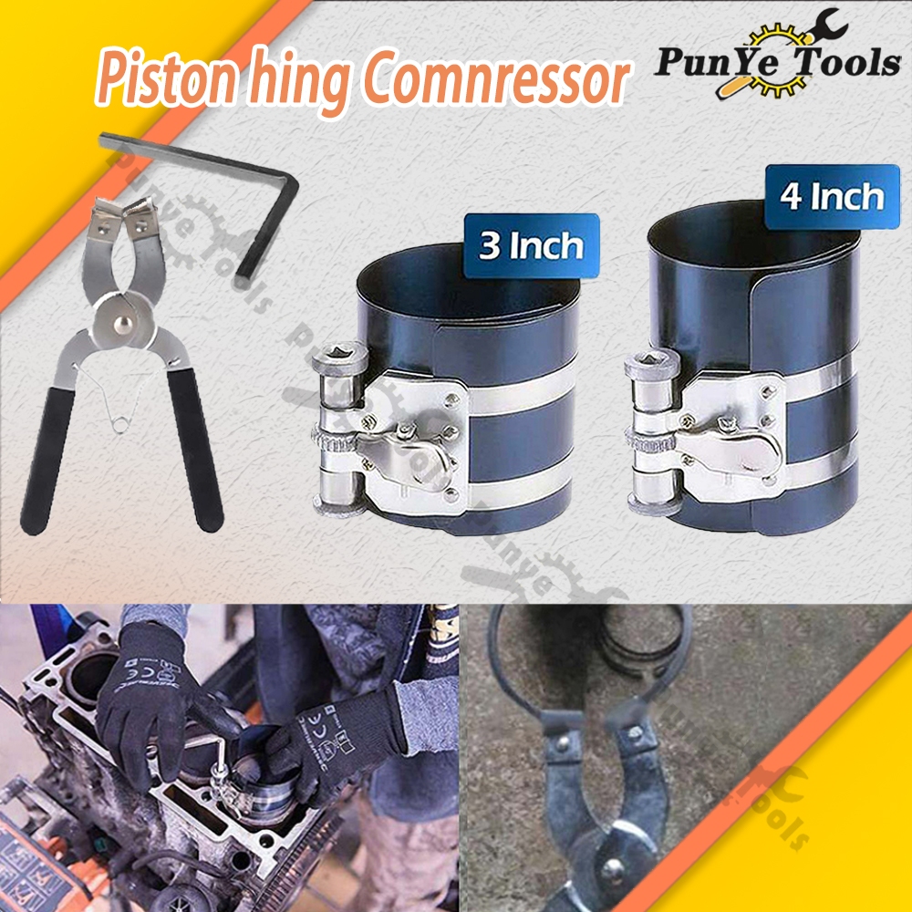 Steel Car Piston Ring Compressor and Installer Ratchet Pliers Remover ...