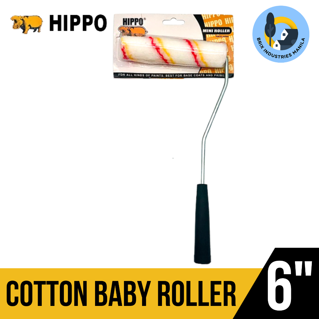 Hippo Cotton Baby Roller with Handle 4 or 6 inches Mini Roller for All ...