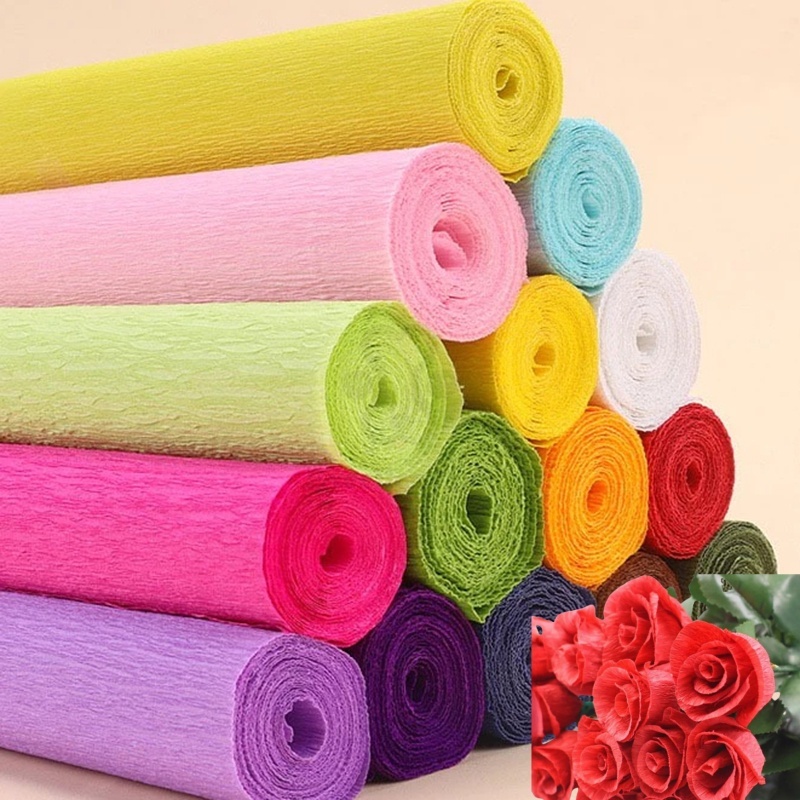 50*250cm Crepe Paper Premium Rolls Decor DIY Flower Gift Wrapping ...