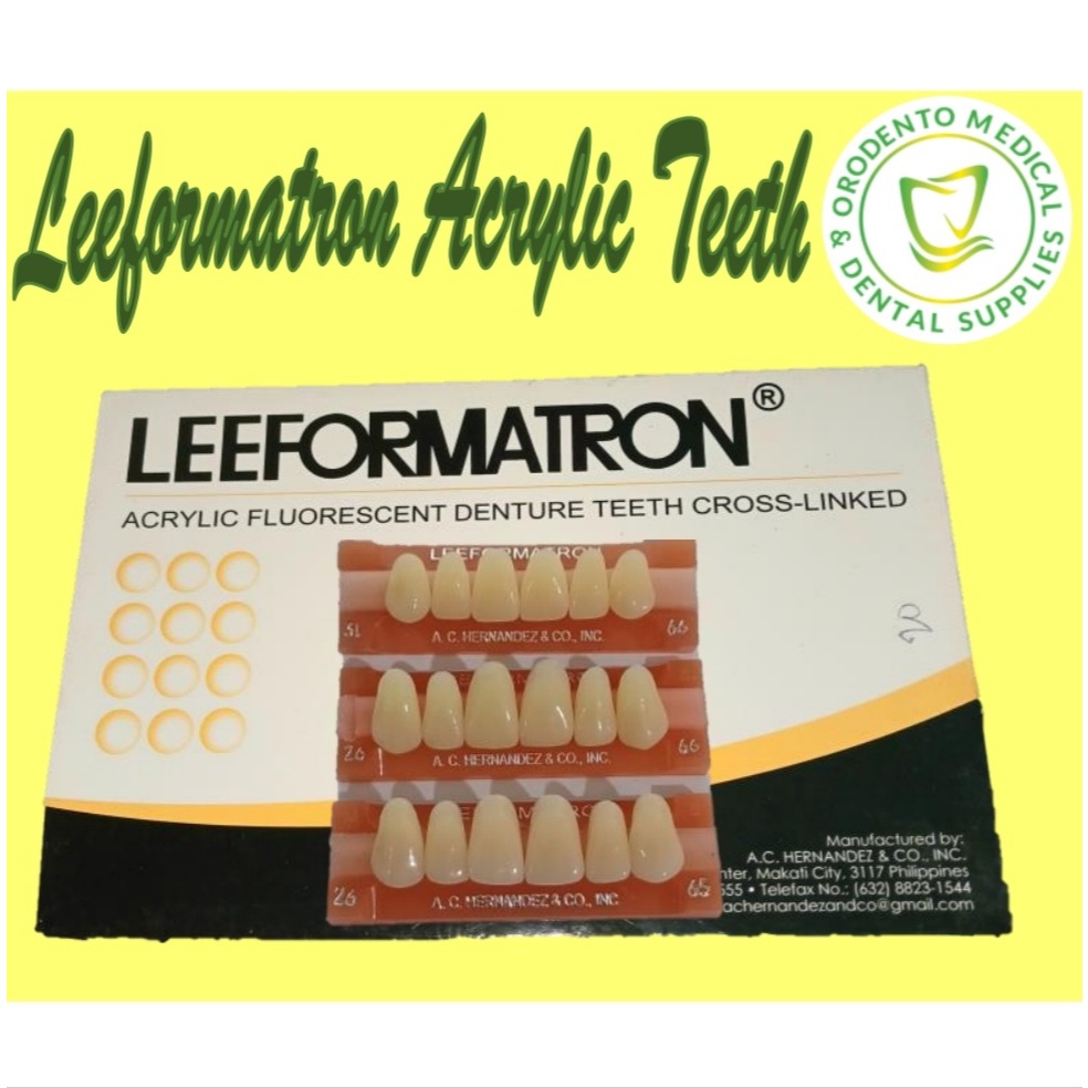 Leeformatron Acrylic Fluorescent Denture Teeth Cross-Linked Upper ...